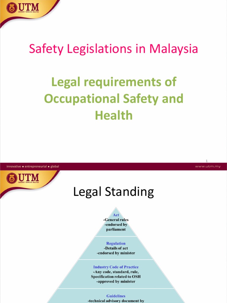 Chapter 1 OSH Legislations in Malaysia | PDF | Occupational Safety And ...