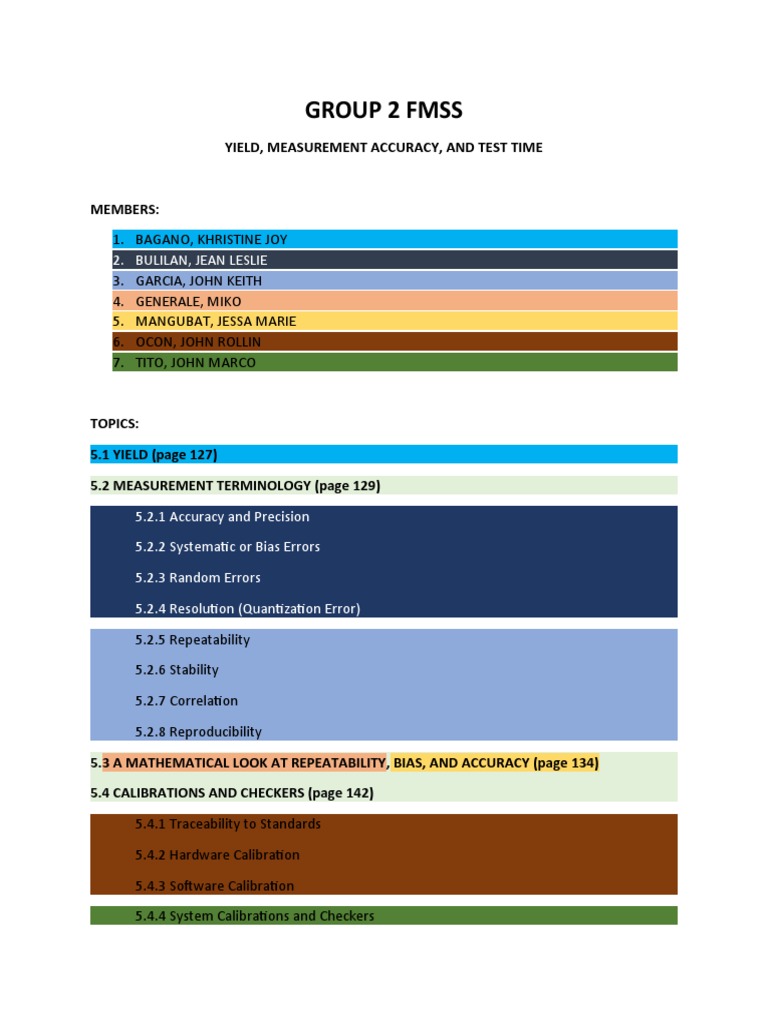Group 2 FMSS Ee | PDF | Calibration | Accuracy And Precision