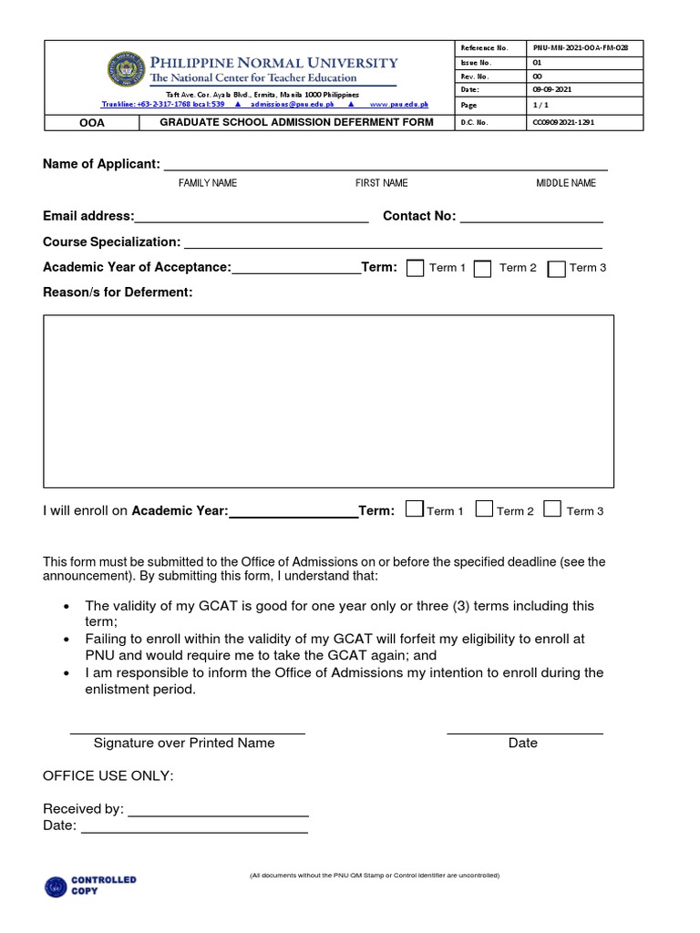 Deferment Form New | PDF