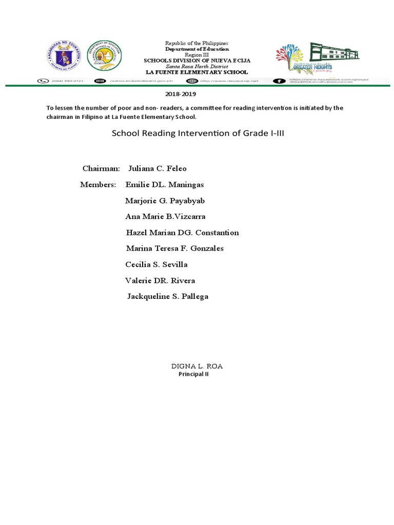 La Fuente School Reading Committees | PDF | Learning | Education Theory