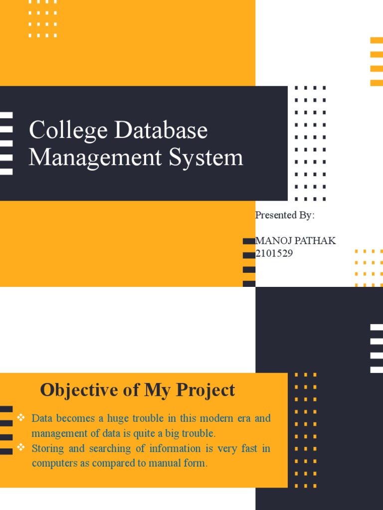 College DBMS Presentation | Download Free PDF | Pointer (Computer ...