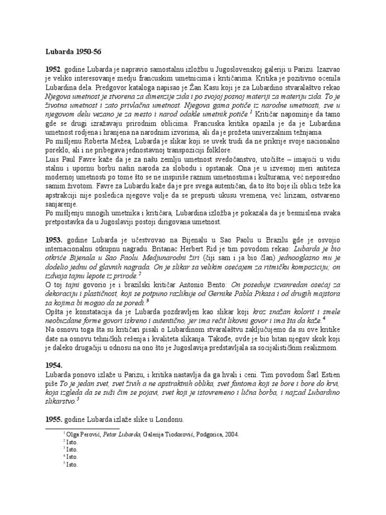 Lubarda 1950-56 | PDF