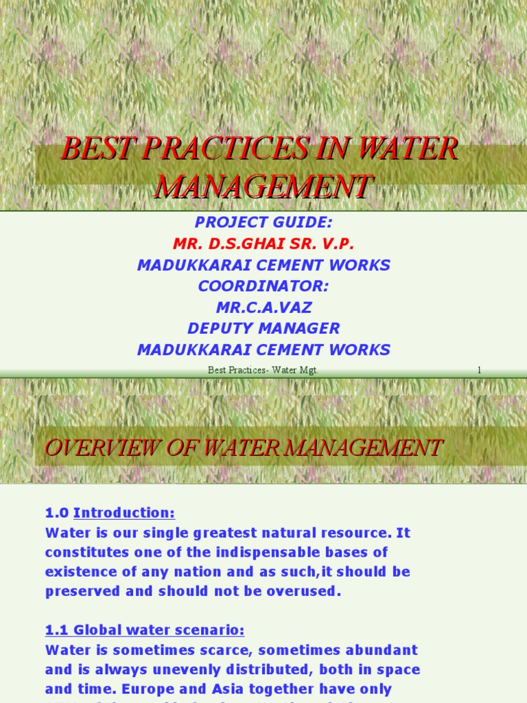 Best Practices in Water Management | PDF | Sodium Carbonate | Water ...