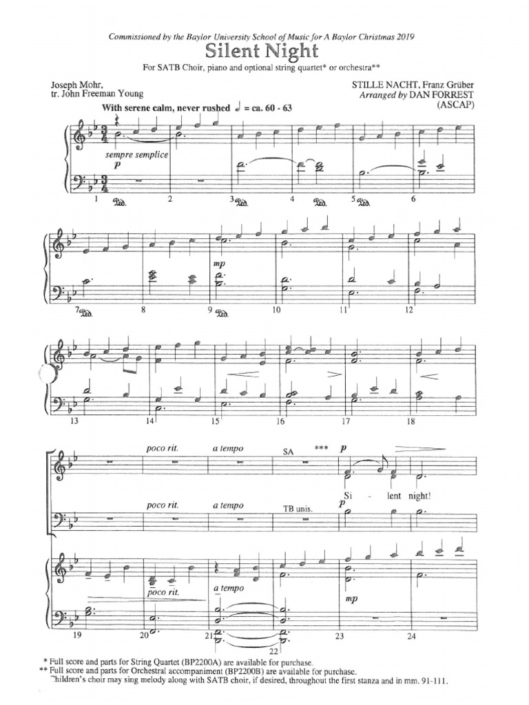 Silent Night SATB Dan Forrest | PDF