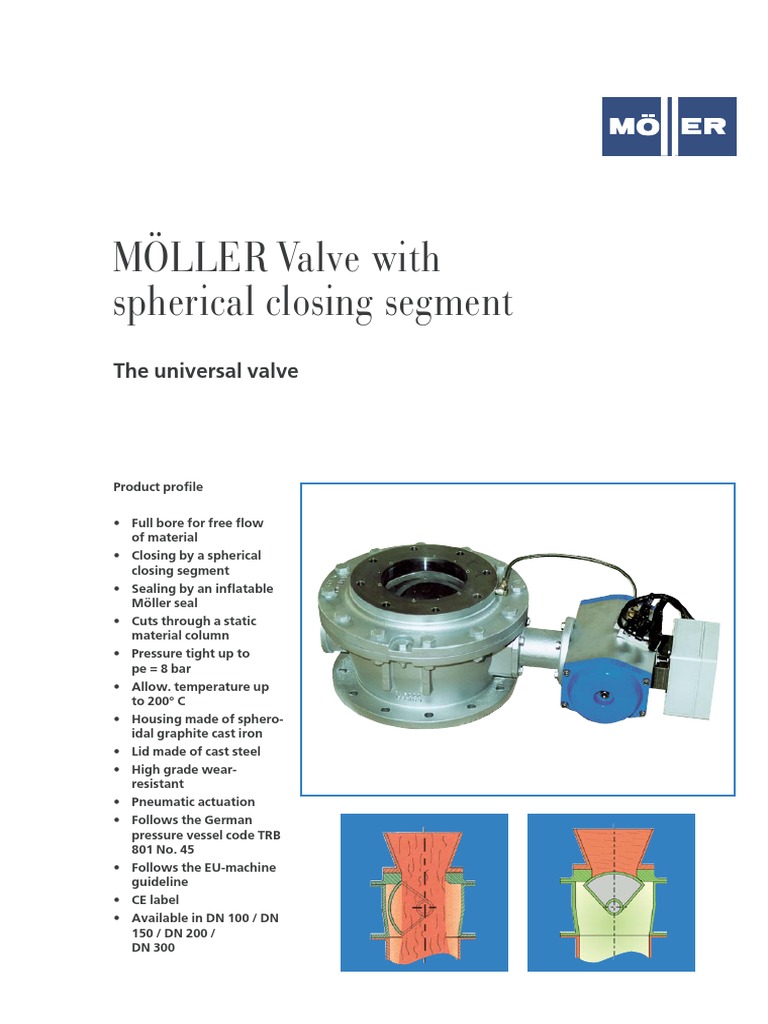 MÖLLER Valve With Spherical Closing Segment | PDF | Valve | Power Supply