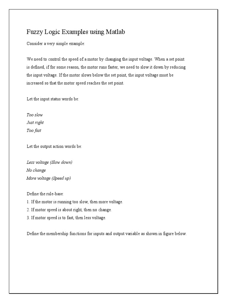 Fuzzy Logic Examples Using Matlab Pdf Angle Fuzzy Logic
