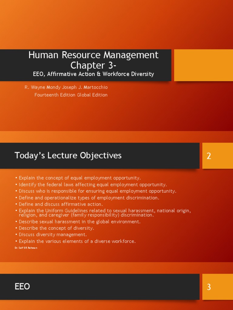EEO and Affirmative Action in HRM | PDF | Affirmative Action | Labour Law