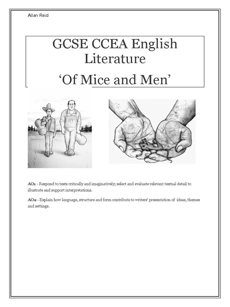 GCSE CCEA English Literature of Mice and Men': Allan Reid | PDF ...