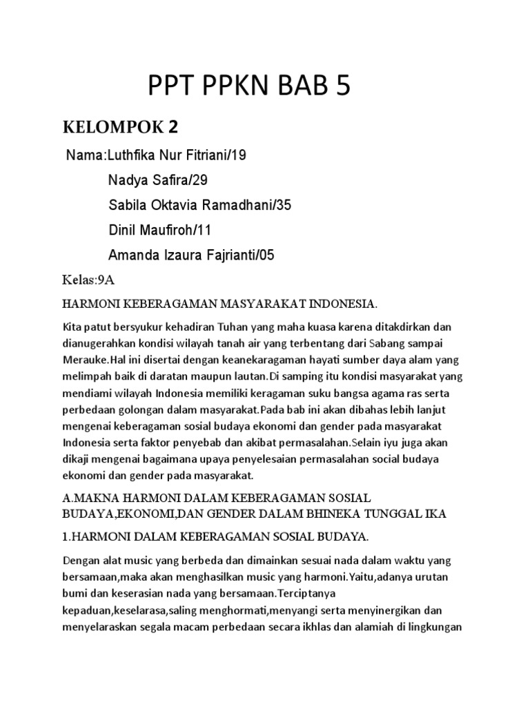 PPKN Bab 5 | PDF | Ilmu Sosial
