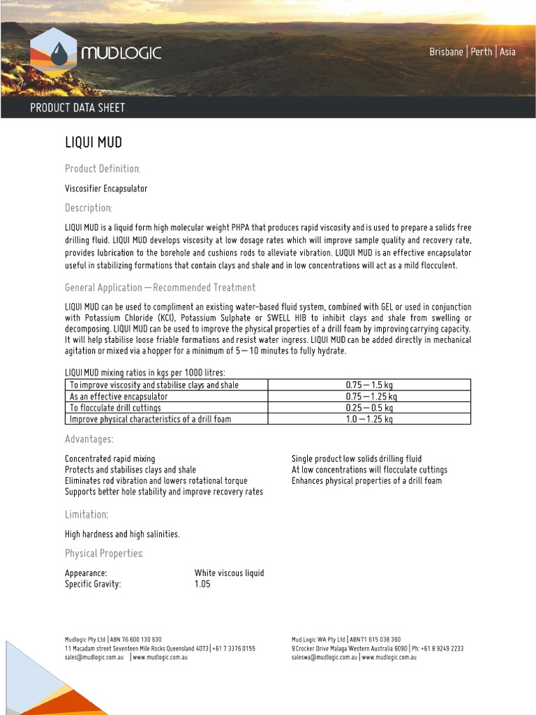 Mudlogic-LIQUI MUD | PDF