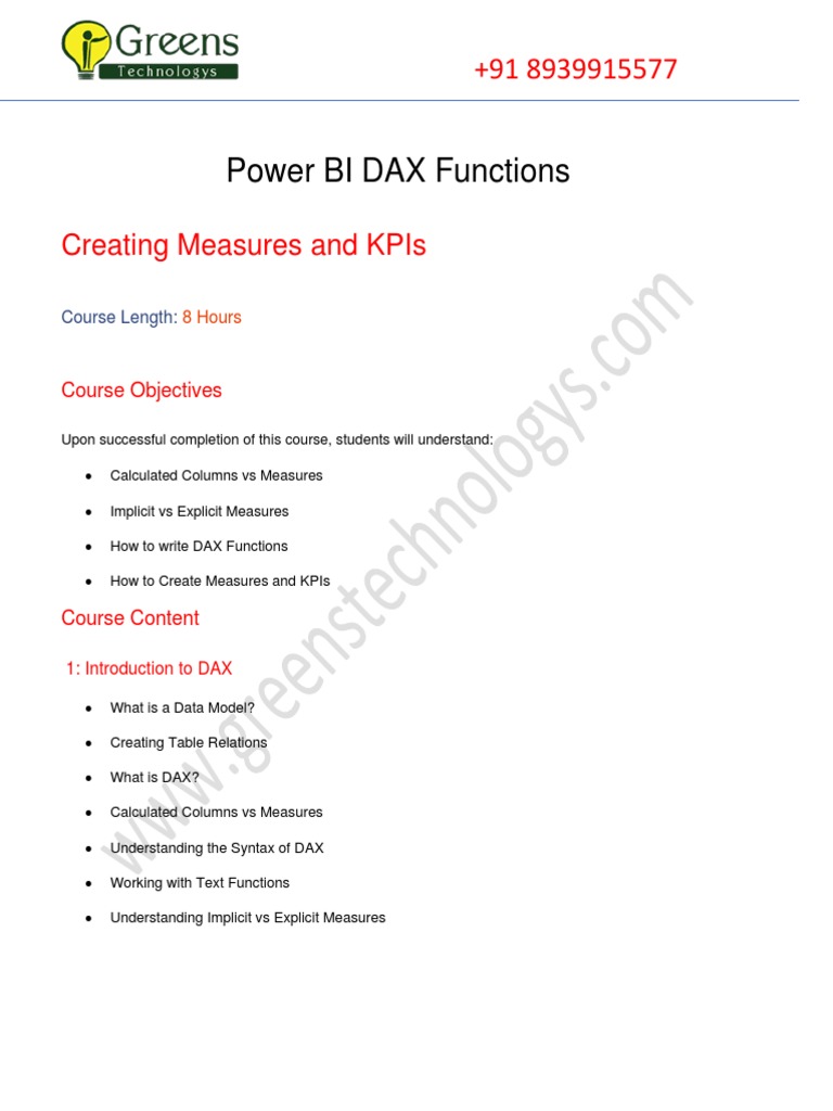 Power Bi Dax Functions | PDF