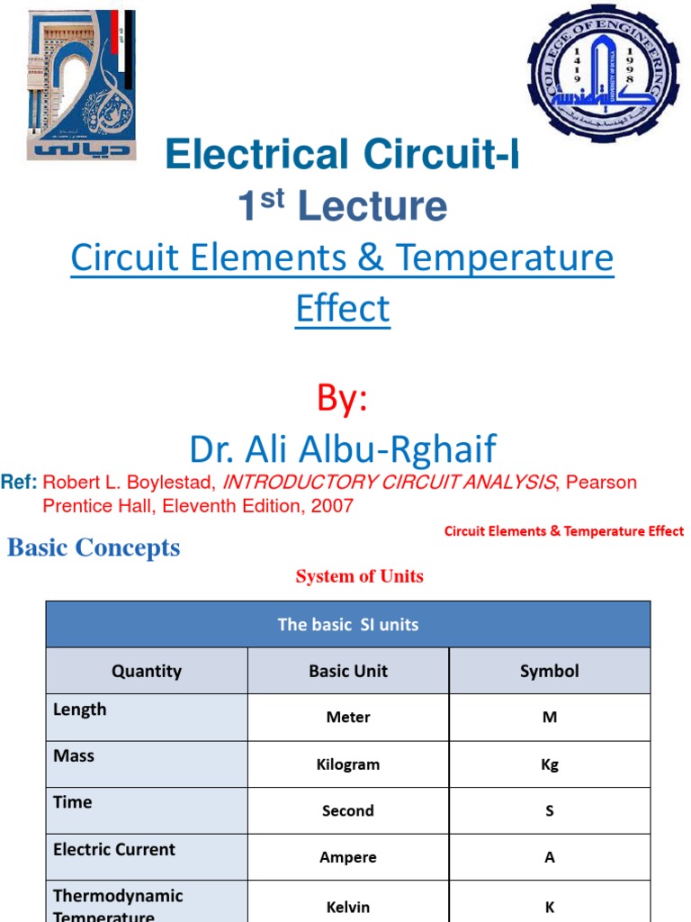 Circuit Elements & Temperature Effect | PDF | Electrical Resistivity ...