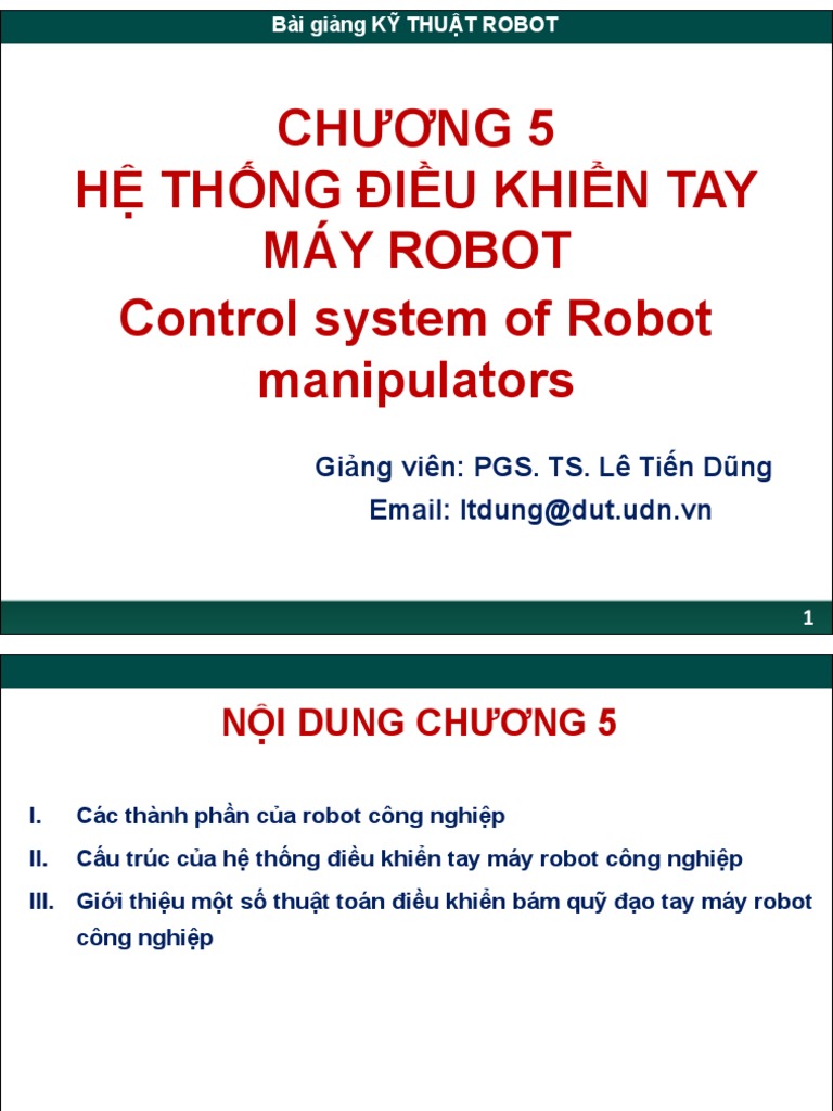 Chuong 5 - Control System of Robot Manipulators | PDF