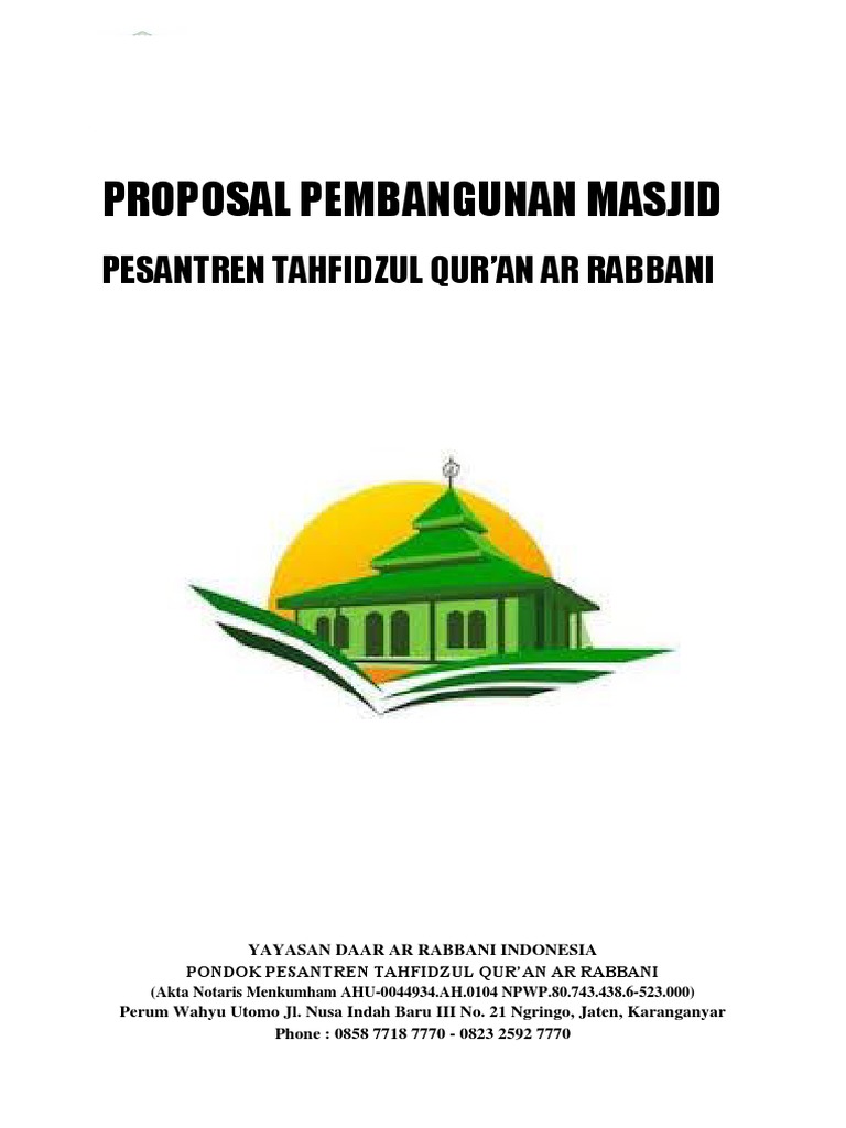 Proposal Pembangunan Masjid Asrama Putri | PDF