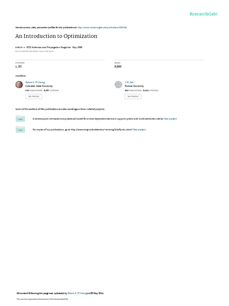 An Introduction To Optimization | PDF | Mathematical Optimization | Mathematics