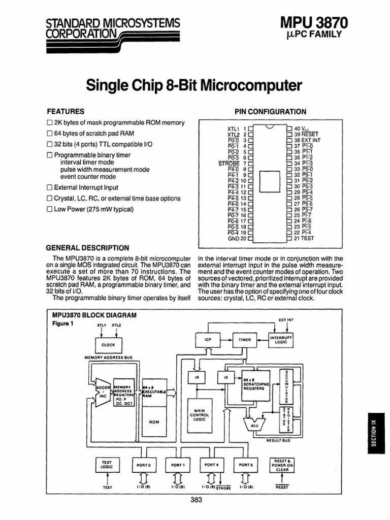 Standard Microsystems Corporation: Features Pin Configuration | PDF ...