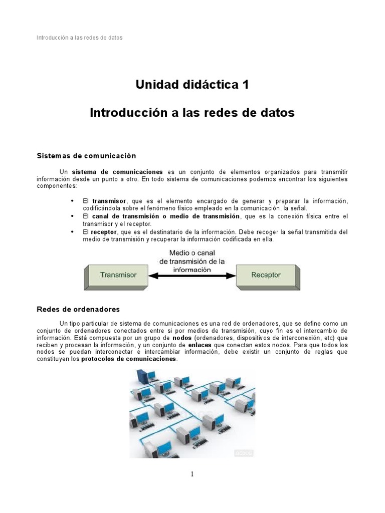 Introducción a las Redes: Conceptos Fundamentales de las Redes de Datos | PDF | Red de ...
