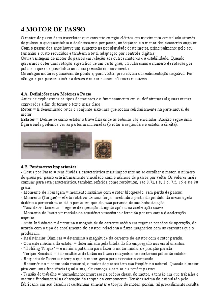 Motores de Passo | PDF | Motor elétrico | Magnetismo