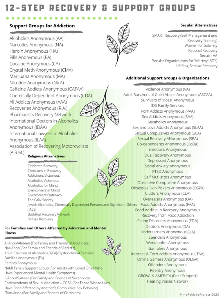 12 Step Recovery Groups 1 2 | PDF | Twelve Step Program | Alcoholism