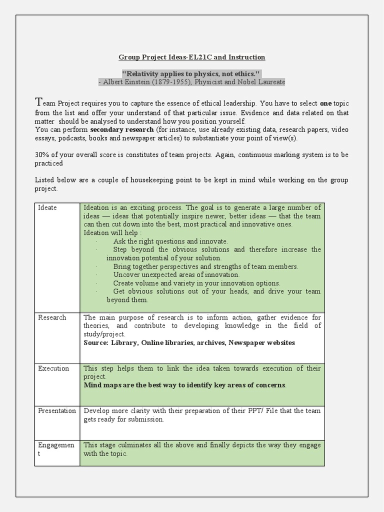 Group Project Instructions | PDF | Physics | Innovation