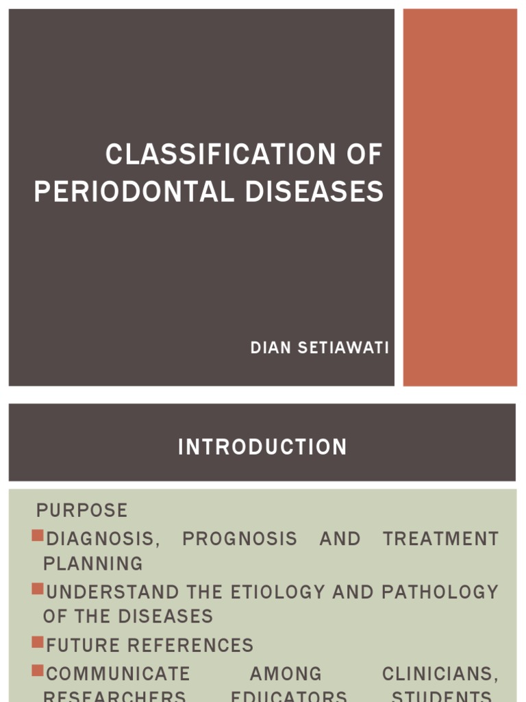 Classification of Periodontal Diseases: Dian Setiawati | PDF ...