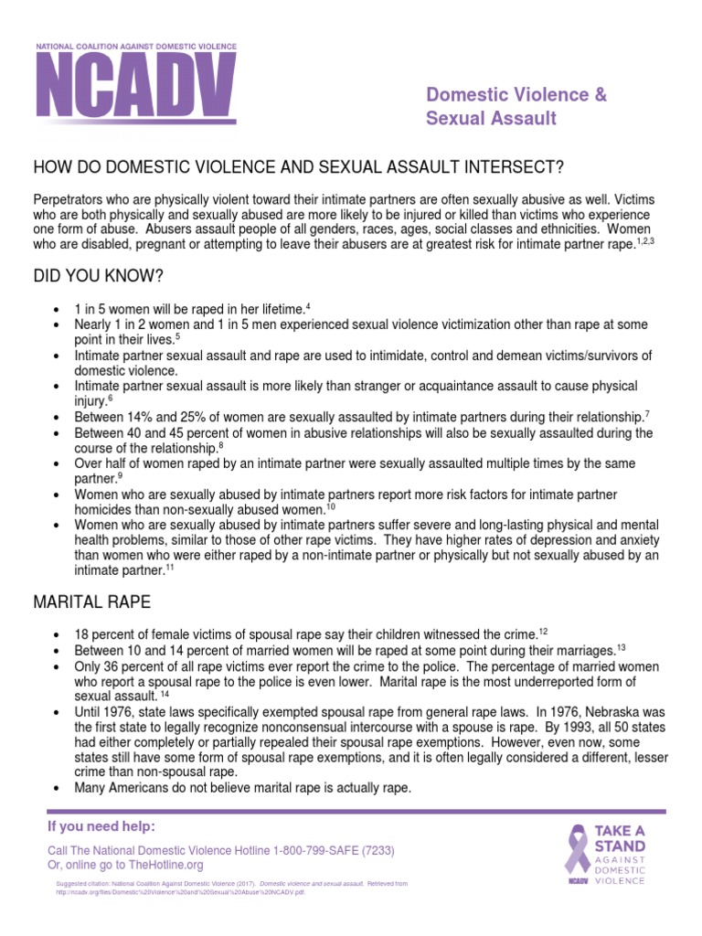 Domestic Violence and Sexual Assault Insights | PDF | Rape | Domestic ...