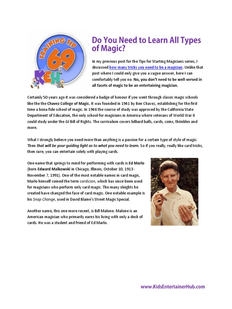 Choosing Your Magic Style | PDF | Magic (Illusion)