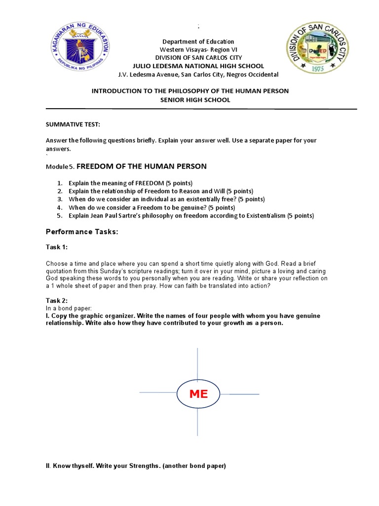 Philo Summative Test and Performance Tasks | PDF | Existentialism ...