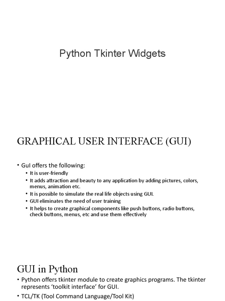 Class Tkinker WIDGETS | PDF | Cursor (User Interface) | Button (Computing)
