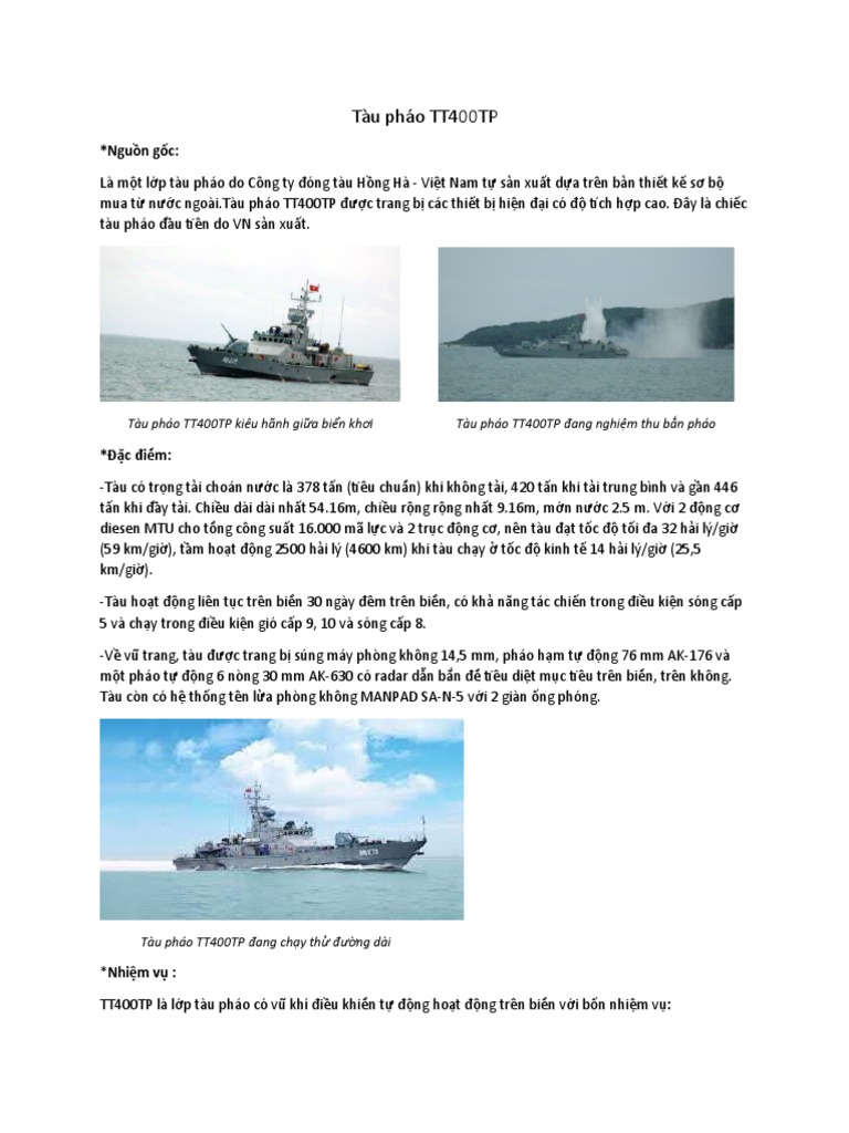 Tàu Pháo TT400TP | PDF