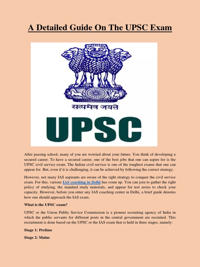 A Detailed Guide On The UPSC Exam | PDF | Test (Assessment) | Civil Service