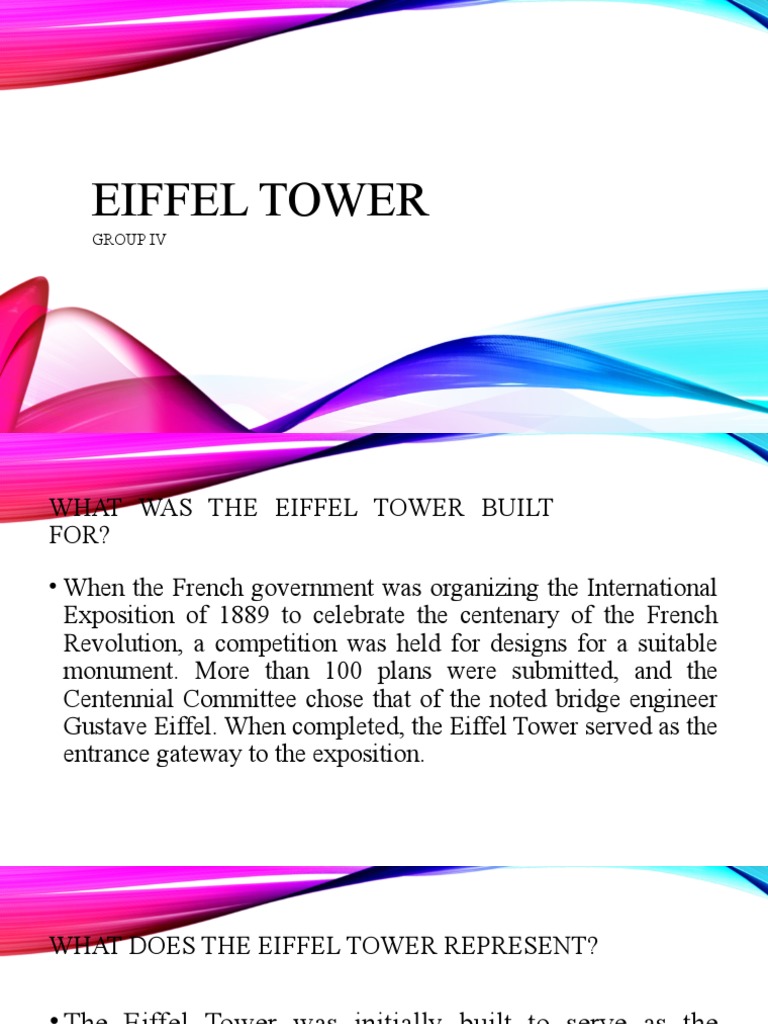 Eiffel Tower: Group Iv | PDF | Buildings And Structures | Civil Engineering