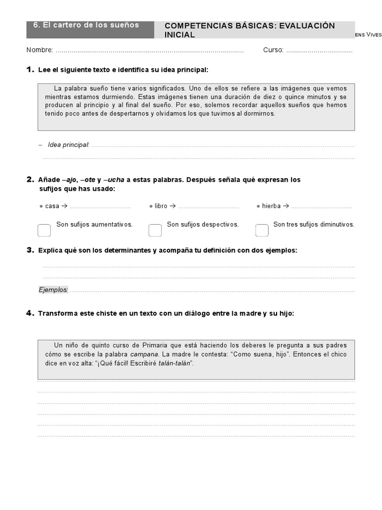 CB 06-10 Lengua 5 C Pruebas Eval | PDF | Verbo | Volcán