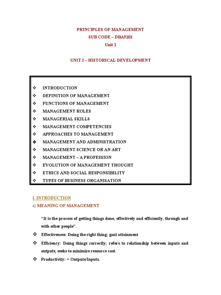 Pom - Unit I | Download Free PDF | Corporate Social Responsibility ...