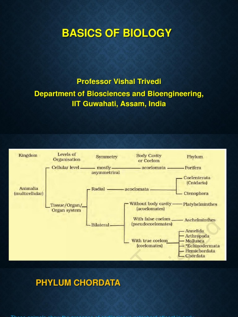 Basics Of Biology Professor Vishal Trivedi Department Of Biosciences