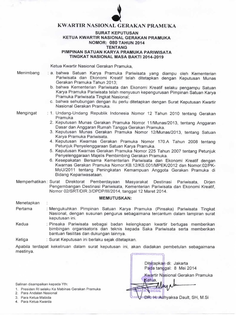 3 - SK Pin Saka Pariwisata | PDF