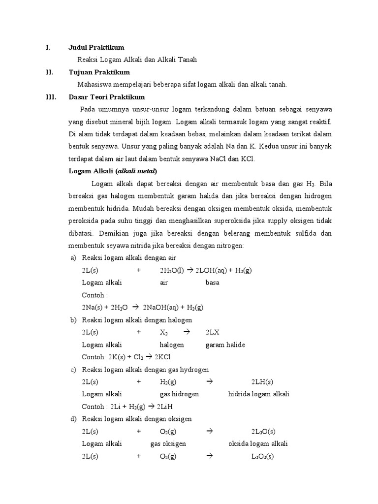 Reaksi Logam Alkali dengan Nitrogen | PDF