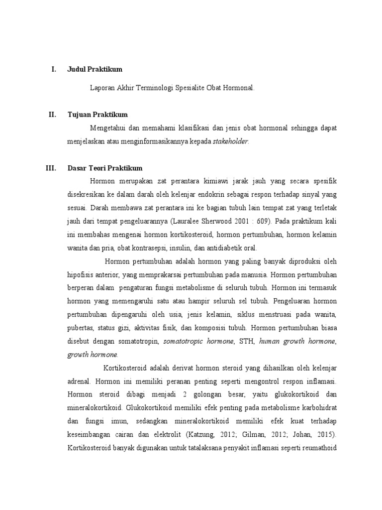 Klasifikasi Obat Hormonal dan Insulin | PDF