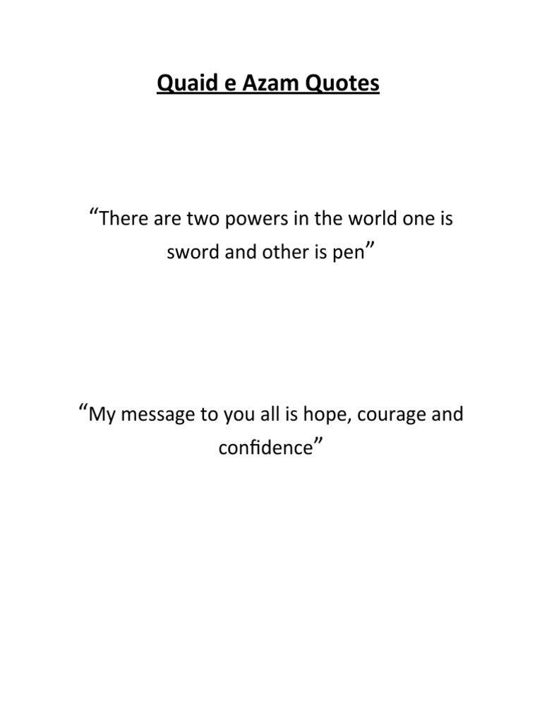 Quaid e Azam Quotes | PDF