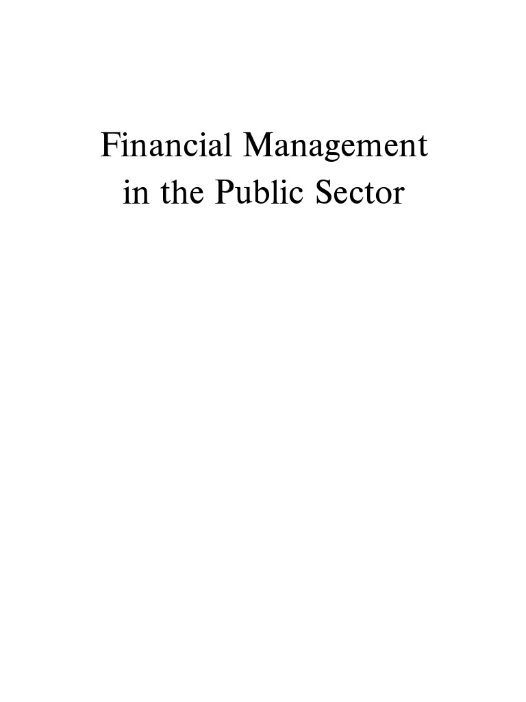 Financial Management in The Public Sector | PDF | Forecasting | Cost ...