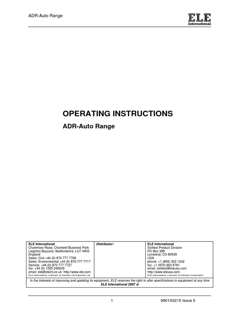 Operating Instructions: ADR-Auto Range | PDF | Ac Power Plugs And ...
