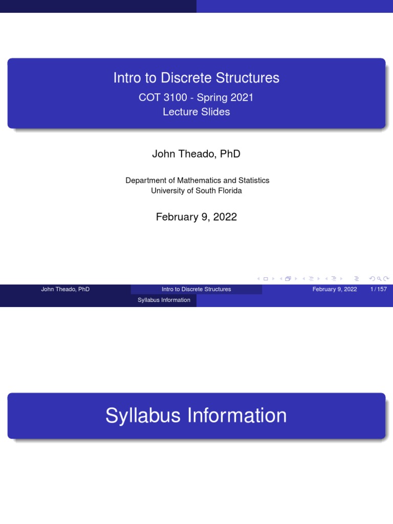 COT3100 Lecture Slides | PDF | Argument | Logical Consequence