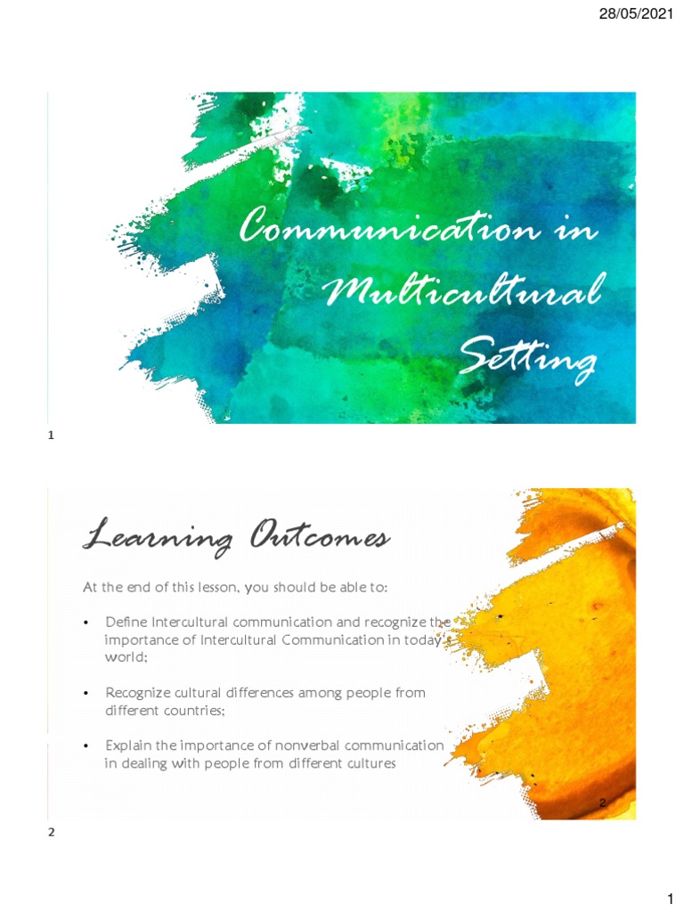Module 4 Communication in Multicultural Setting | PDF | Nonverbal ...