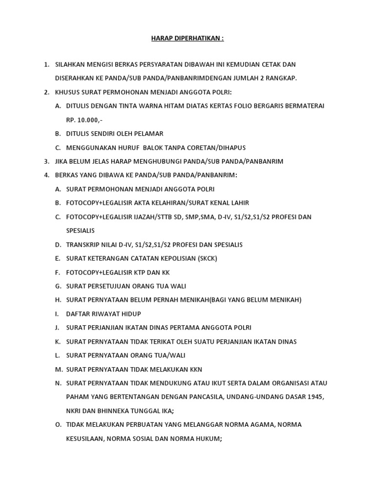 Berkas Persyaratan Sipss | PDF