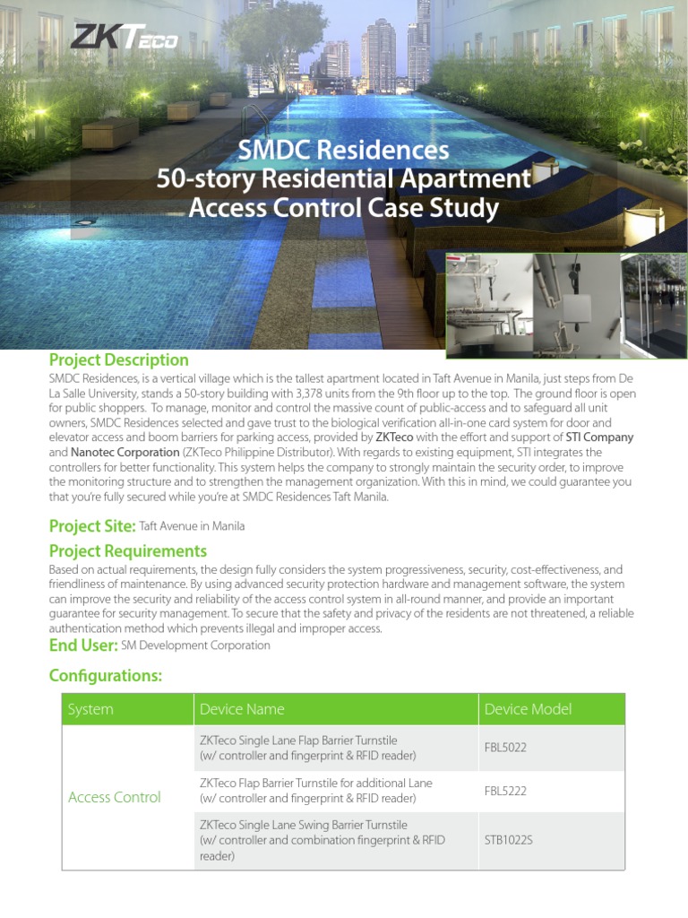 SMDC Residential in Philippines Access Control Case Study | PDF ...