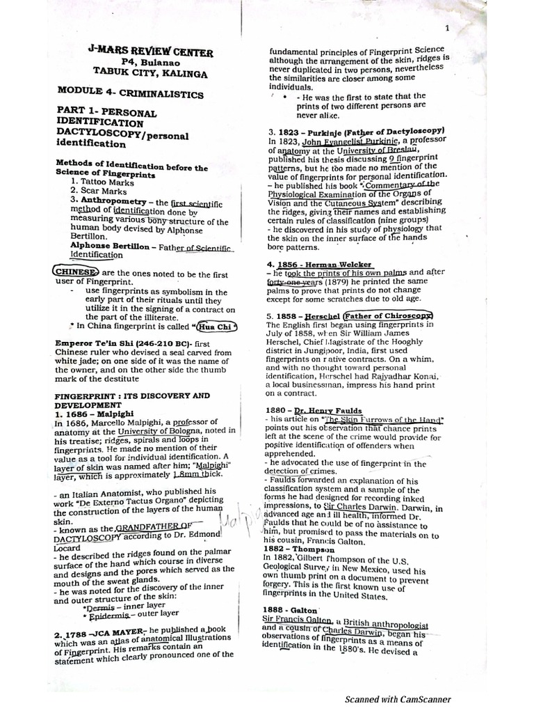 Personal Identification Summary | PDF