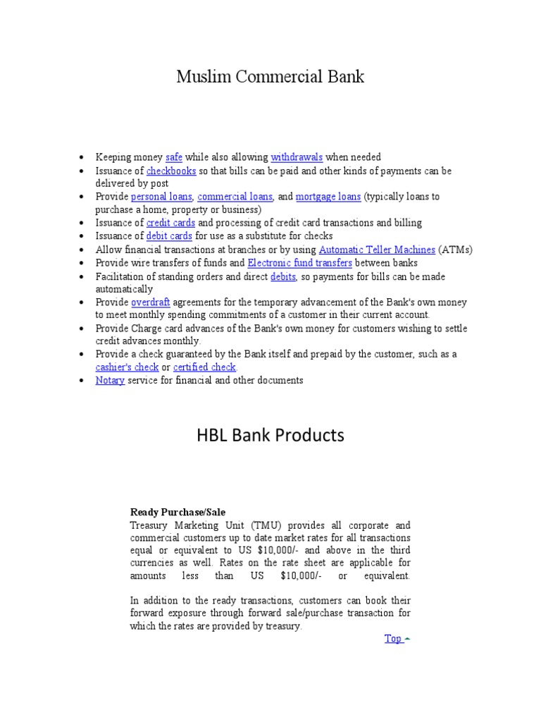 Product of MCB | PDF | Letter Of Credit | Cheque