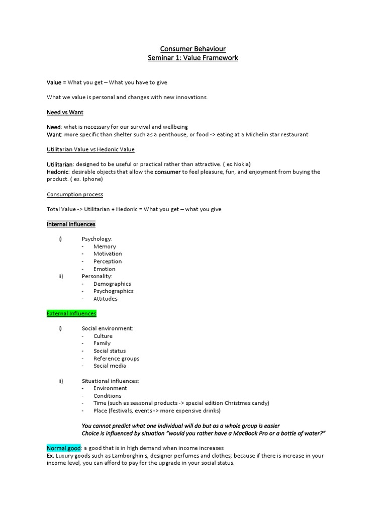 Consumer Behaviour Summary | PDF | Brand | Perception