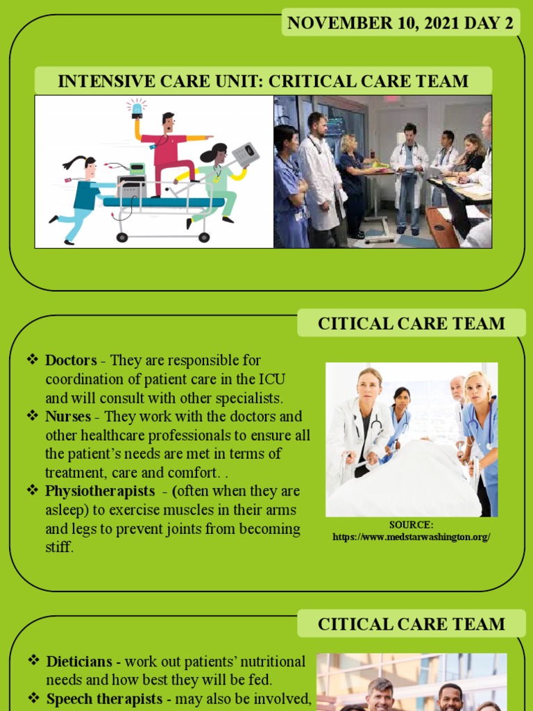 NOVEMBER 10, 2021 DAY 2 Intensive Care Unit: Critical Care Team | PDF ...