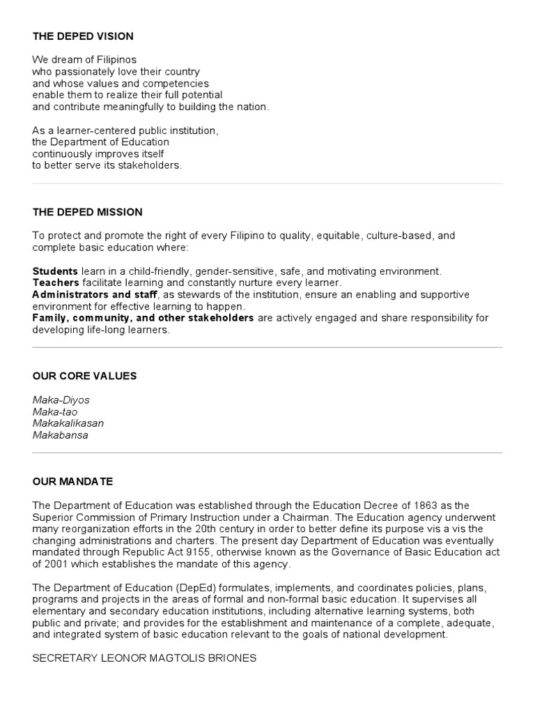 The Deped Vision | PDF | Apprenticeship | Vocational Education